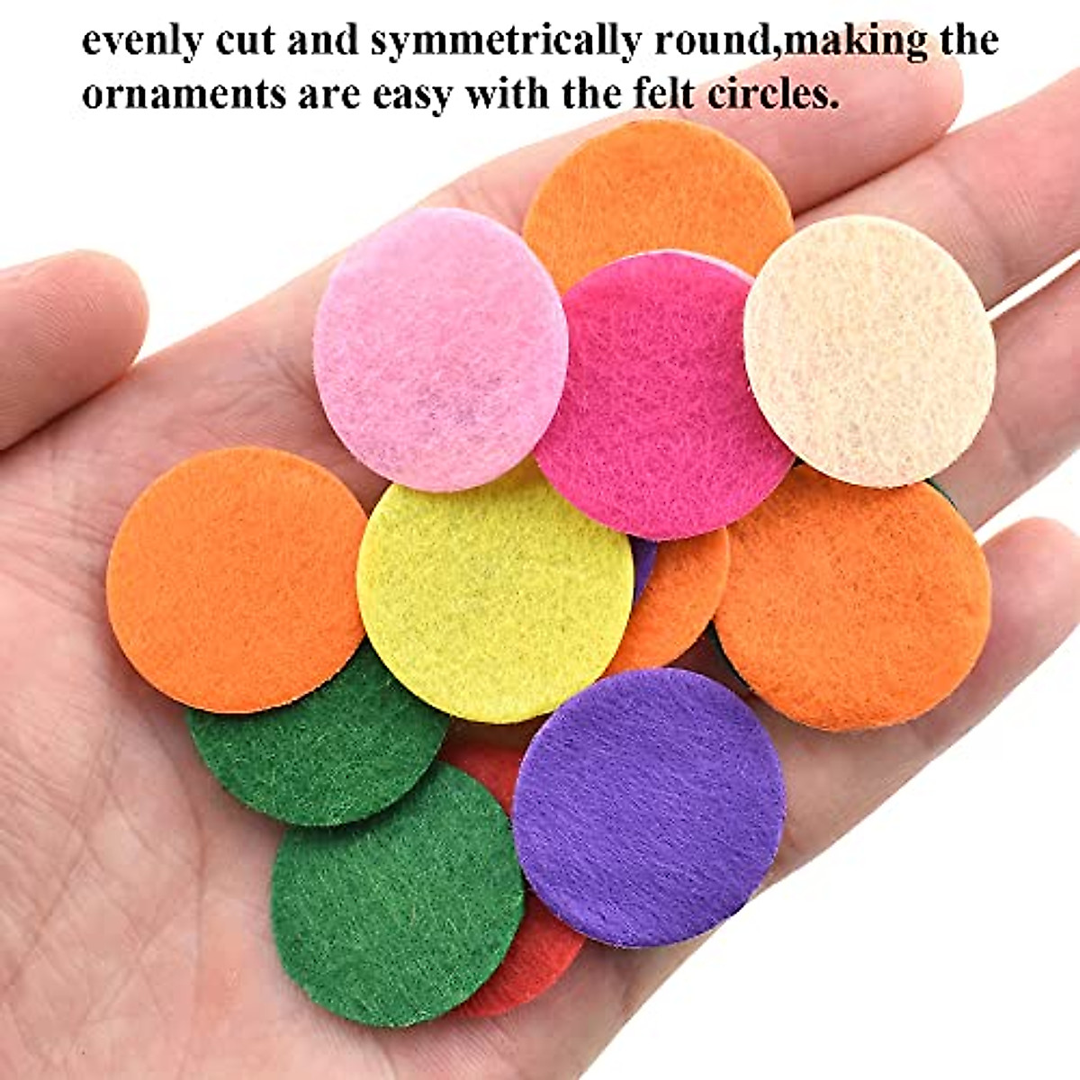 Auleswet 20mm Diameter Felt Circles Uniformly Pre-Cut Symmetrically Round Prevent Scuffs Easy Gluing Non-Woven Fabric Protect Pads Mixed Colour 80 PCS for Wax Sample Furniture Legs Halloween Costume
