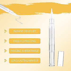 Eyelid Tape, Eyelid Lift Tape, Double Eyelid Tape, Double Eyelid Stickers, Invisible Eyelid Tape, Self-Adhesive Eyelid Lifter Strips with Fork Rods, Breathable & Waterproof, Instantly Enlarge The Eyes