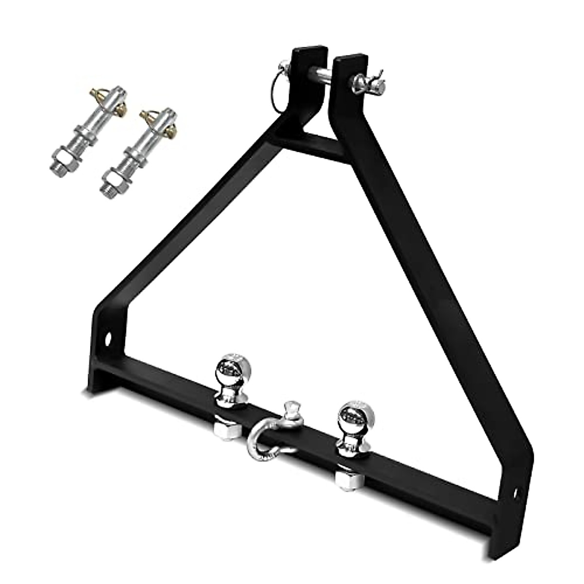 3 Point Trailer Hitch Receiver, Heavy Duty Drawbar Traile Hitch Cat 1, Quick Hitch Tractor Attachments Compatible (Black)