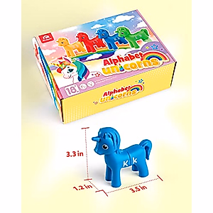 Coogam Unicorn Uppercase & Lowercase Letters Matching Game,13pcs Double-Sided ABC Letter Toys with 26 Alphabet Recognition Match Games Preschool Educational Montessori Toys for Toddlers Boys Girls