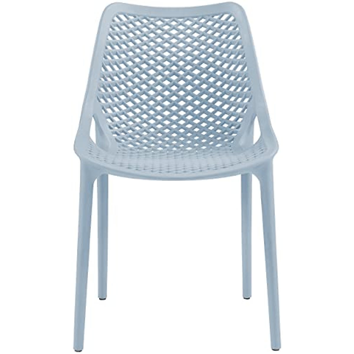 Meridian Furniture 328SkyBlue Modern | Contemporary Patio Dining Chair with Polypropylene Plastic, Weather Resisting for Indoor or Outdoor Use, Set of 4, 20" W x 24.5" D x 33" H, Sky Blue