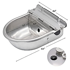 KHEARPSL Automatic Dog Water Bowl Dispenser with Brass Float Valve Livestock Waterer Water Trough Auto Fill Water Bowl for Dogs Cattle Horse Pig