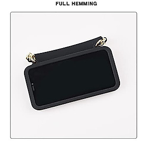 Yatchen for iPhone 13 Pro Max Wallet Case,Crossbody Phone Case with Lanyard Strap Cute Flip Folio Credit Card Holder Soft Silicone Girls Lady Handbag Case for iPhone 13 Pro Max Black