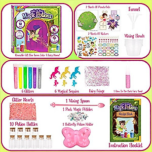 Creative Kids Make & Share Magic Potions | Make Your Own 10 Fairy Potions | Fairy Potions Craft Kit | Magic Toys Kids Potion Making Kit | Gift for 6 7 8 9 Year Old Girl