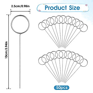 50 Pcs Floral Card Holder Picks, 4 Inch Metal Wire Floral Place Card Holder Picks Photo Memo Holder, Round Table Name Number Card Holder for Wedding DIY Party Birthday Office Meat Food Accessories