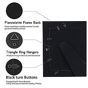 BWPFRAME 5x7 Photo Frame Vintage Solid Wood Picture Frames 5 x 7 with Real Glass, Walnut wood Photo Frame with mat for Tabletop & Wall Display Home Decor