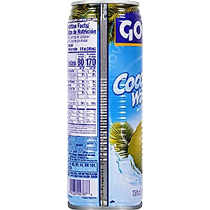 Goya Foods Coconut Water With Pulp, Real Coconut Pieces, 17.6 Fl Oz, Pack of 24, (33939)