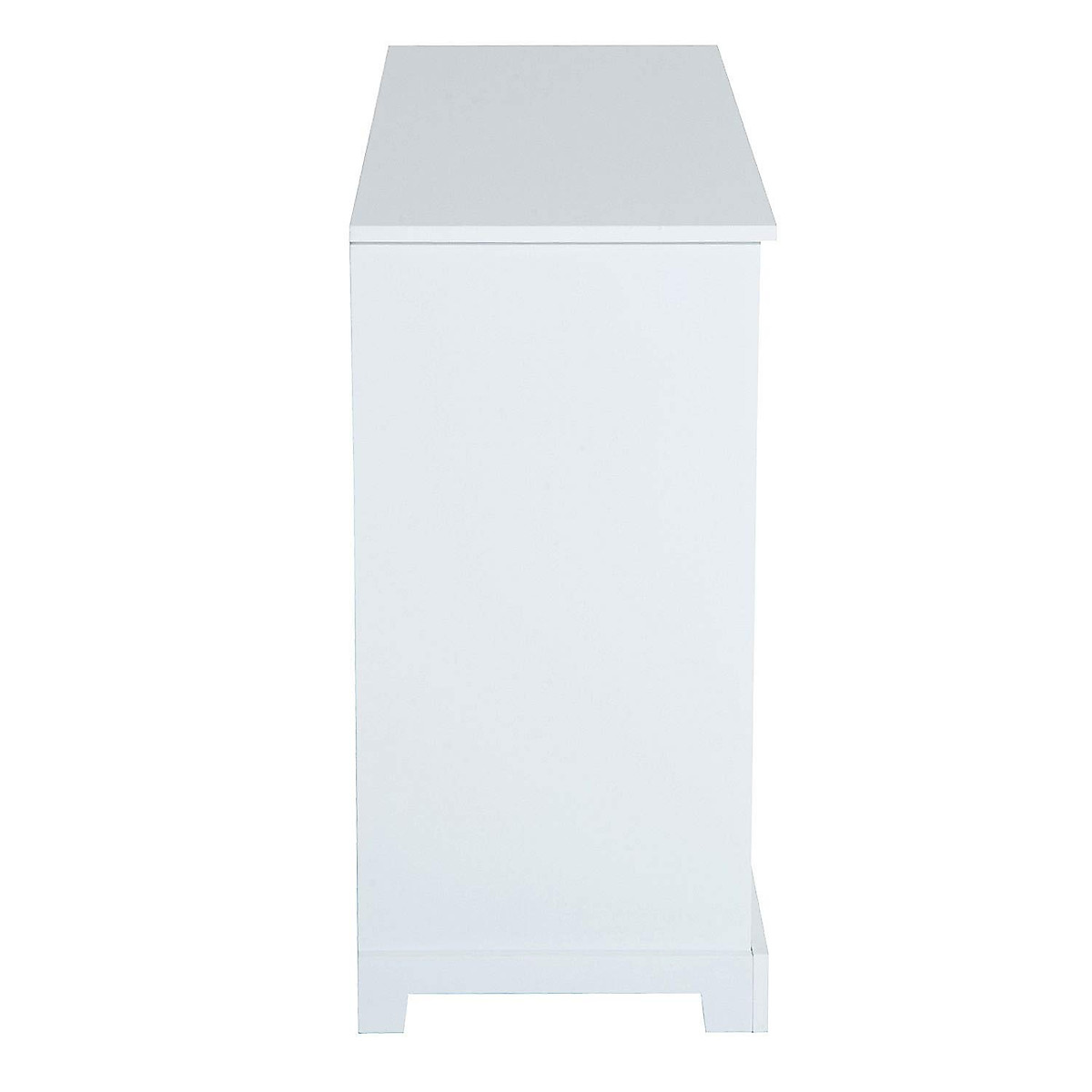 White Free Standing Storage Cabinet 2 Doors 4 Drawers Ample Storage Display Space Ideal for Bathroom Living Area Use Perfect for Storing Shampoo Towels Other Bathroom Accessories Or Daily Items