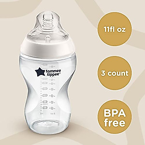 Tommee Tippee Closer to Nature Added Cereal Baby Bottle, Y-cut Bottle Nipple, BPA-free (11oz, 3 Count)