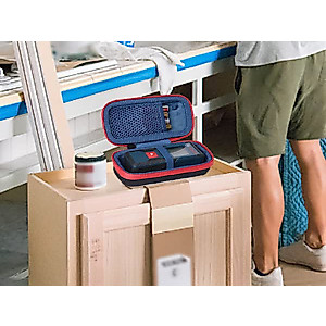 co2CREA Hard Travel Case Replacement for Bosch GLM 20 Compact Blaze 65' Distance Measure (Black Case + Inside Blue + Red Zipper)