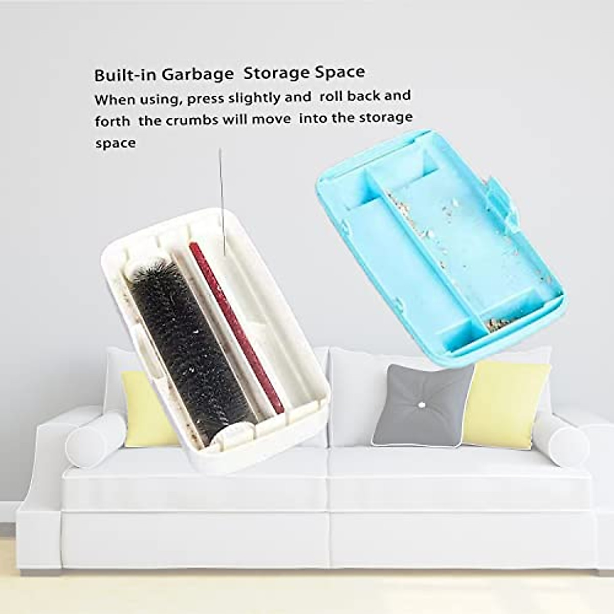 Reusable Handheld Crumb Sweeper, SONQOME Nutshell Soft Bristles Debris Collector Handheld Carpet Table Sweeper Crumb Brush Cleaner Crumb Sweeper Roller for Home Cleaning