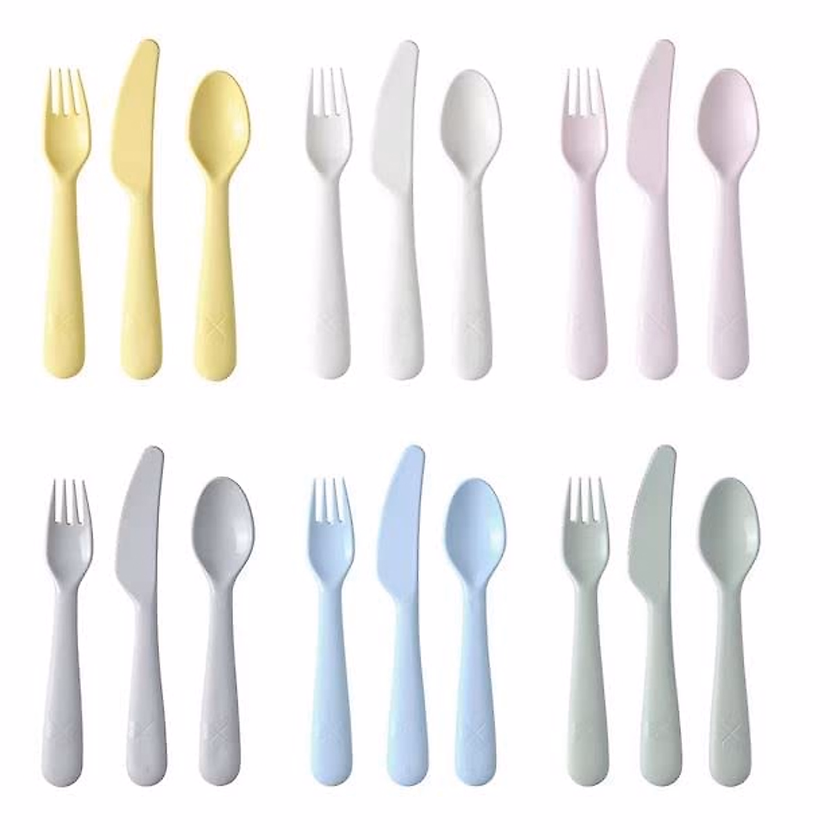 IKEA 704.613.85 KALAS 18-Piece Flatware Set, Mixed Colours, Easier for a Child to Cut and Divide Food, Easy for Children to Grip in Their Small Hands, The Knife Has a Serrated Edge