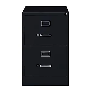 Hirsh Industries 25" Deep Vertical File Cabinet 2-Drawer Legal Size, Black, 14413