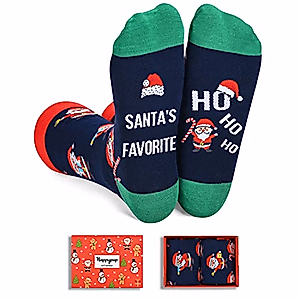 HAPPYPOP Funny Christmas Socks for Men Women Boys Girls Holiday Socks Fun Gifts Stocking Stuffers for Teens Girls Secret Santa Gifts Christmas Gifts Box