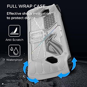 Sonicgrace Protective Case Compatible with ASUS Rog Ally 2023, TPU Full Body Protector Case Cover with Kickstand, Non-Slip Handheld Game Console Skin with Stand for Rog Ally Accessories, White