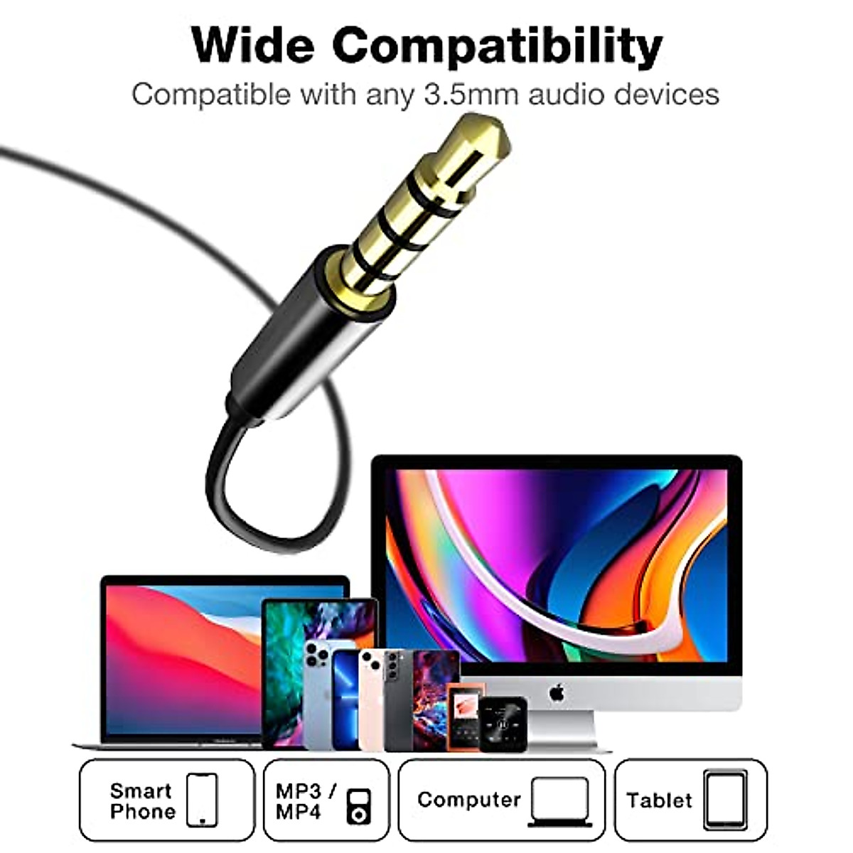 Dixvuk Wired Earbuds with Microphone, Noise Isolating in-Ear Headphones, Metal Earphone Fits 3.5mm Interface for iPad,Mp3/Mp4, Apple iPhone, Android Smartphones (Black)