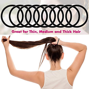 Anezus 200 Pcs Black Elastics Hair Ties Small Bulk Hair Ties Hair Bands (4mm)