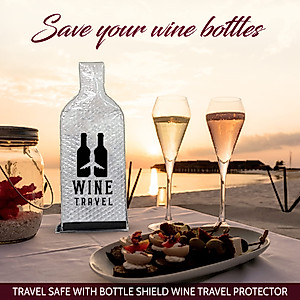 4 Set (8 Piece) Wine Travel Bag with Improved Protection, Wine Travel Bag Airplane comes with 2 Wine Stoppers, Wine Bottle Travel Protector Bags PVC Material, Travel Wine Bags for Suitcase.