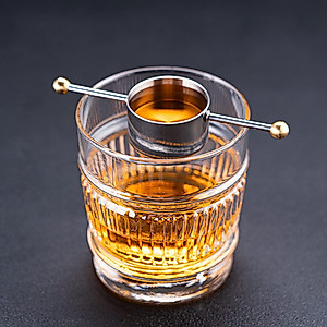 Stainless Steel Bar Jigger with Handle Measuring Tool for Whiskey Cocktail Tequila Liquor Barware 2 pcs (Silver)