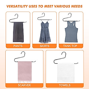 Hodola 18 Pack Pants Hangers Space Saving,Open Ended Metal Pant Hangers,Non Slip Jean Hangers for Men and Women,Closet Storage Organizer for Clothes Leggings Slacks Trouser Ties