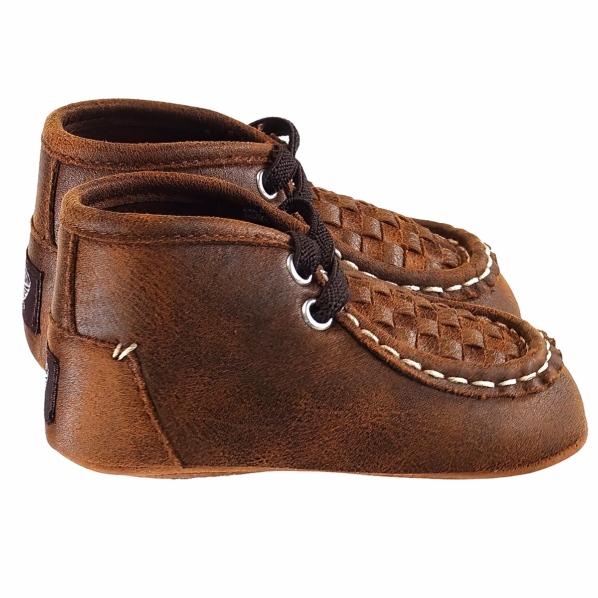 M&F Western Carson Boy's Infant/Toddler Baby Bucker Casual Shoes First Walker, Brown, 0