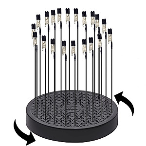 360 Degree Rotation Model Painting Stand Base Holder with 20 Pack Model Painting Alligator Clip Stick for Airbrush Hobby
