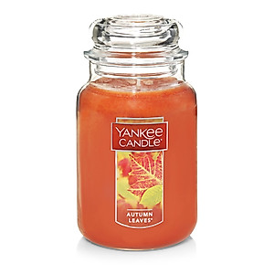 Yankee Candle Autumn Leaves and Autumn Wreath Scented 22oz Large Jar Candles Bundle (2-Pack)