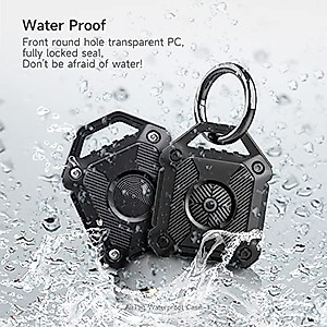 Waterproof AirTag Holder, AirTag Case with Keychain, Screw Full Cover, 360° Full Protection,Durable Anti-Scratches Secure Holder Case Protect for Apple AirTag Tracker(Black1Pack)