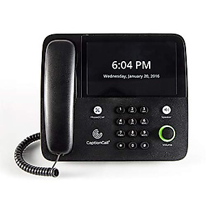 CaptionCall 67Tb Amplified Captioned Corded Home Telephone with Touch Screen, 58dB Amplification, Caller ID, Answering Machine, Bluetooth, Loud Ringer for Hearing Impaired
