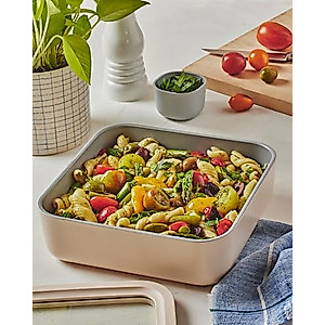 Caraway 2pc Glass Food Storage Set - 10 Cup Food Containers (2) - Ceramic Coated - Non Toxic, Non Stick Lunch Box with Lids. Dishwasher, Oven, & Microwave Safe - Perracotta