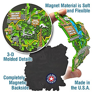 Great Smoky Mountain National Park Map Magnet by Classic Magnets, 4.6" x 2.7", Collectible Souvenirs Made in The USA