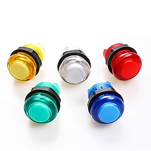 Easyget 4-Player LED DIY Arcade Kit - 4X Zero Delay LED USB Encoder + 4X Joystick + 40x LED Arcade Buttons for PC, Windows, MAME, Raspberry Pi (4P-LED-KIT, Mixed Color Kit)