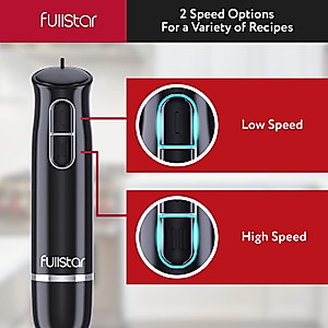 Fullstar Immersion Blender Handheld - 300W Hand Blender Stick with Pan Protector, 2-Speed Emulsion Hand Blenders Immersion, Hand Mixer Electric Handheld, Stick Blender, Hand Blenders for Kitchen