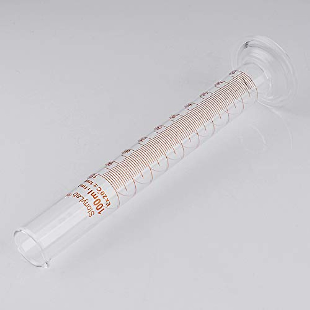 stonylab 1-Pack Graduated Cylinder, Borosilicate Glass 100 ml Heavy Wall Graduated Glass Measuring Cylinder