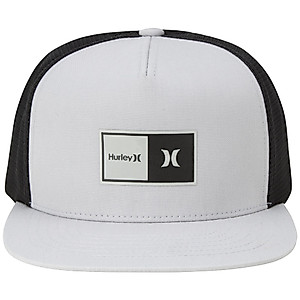 Hurley Mens Caps - Flat Brim Snapback Baseball Cap Standard Trucker Hats for Men, Size One Size, Wolf Grey