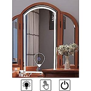 LEONYS Makeup Vanity Table Set with Round Mirror, Built-in LED Light, Dressing Desk with 9 Drawers and Cushioned Stool for Bedroom, for Women (Color : Brown)