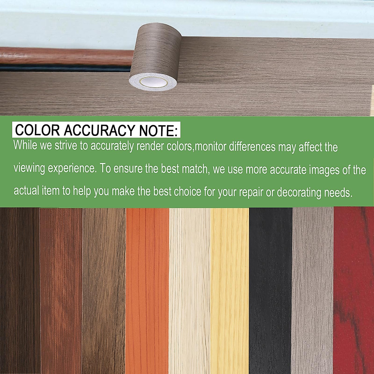 ZERNBER Wood Grain Repair Tape, 2.4 inch X 32ft Self Adhesive Wood Colored Tape for Tables, Chairs, Baseboards, Doors, Windows, Floors, Handicraft DIY.