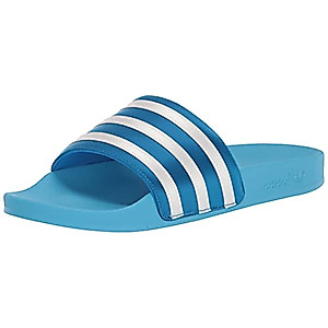 adidas Originals Women's Adilette Slides Sandal, Sky Rush/White/Blue Rush, 6