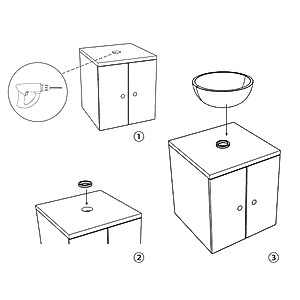 Yescom Bathroom Sink Mounting Ring Chrome Plating for Home Countertop Glass Vessel Sink Drain Mount Support 2 Pack