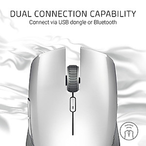 Razer Atheris Ambidextrous Wireless Mouse: 7200 DPI Optical Sensor, 350 Hr Battery Life, USB Wireless Receiver & Bluetooth Connection, Mercury White