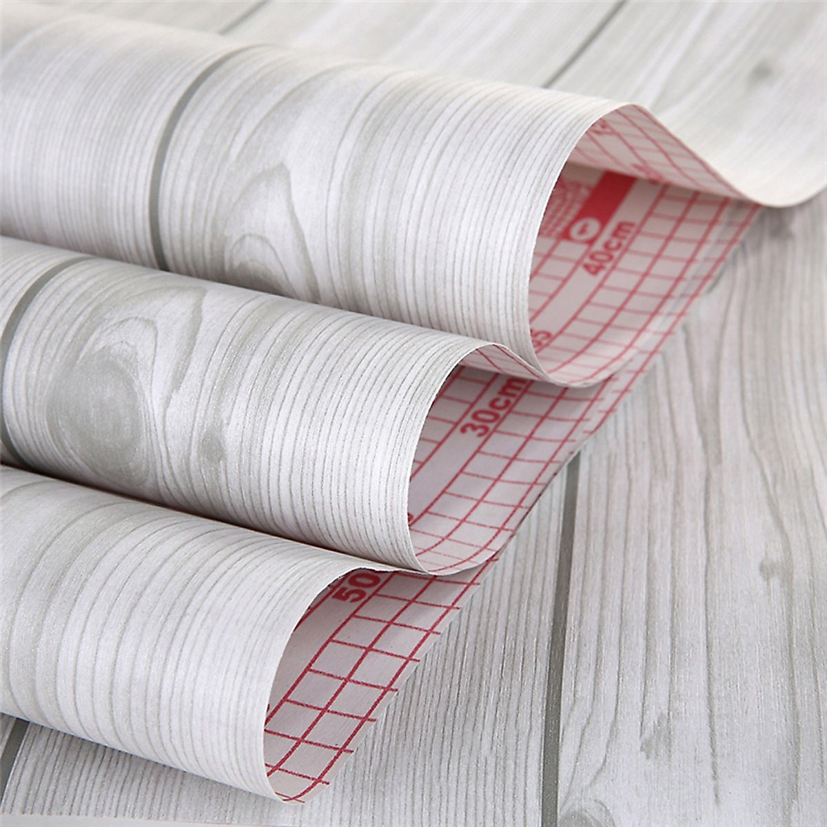 Self Adhesive Rustic Gray Wood Plank Shelf Drawer Liner Contact Paper for Kitchen Cabinet Dresser Table Furniture Wall Door Decal Sticker 17.7x78.7 Inches