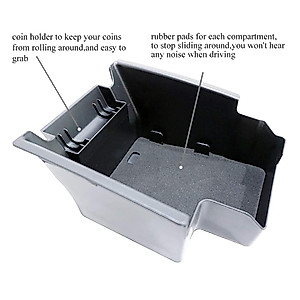 Vesul Center Console Storage Box Compatible with Ford Escape 2013 2014 2015 2016 ABS Tray Insert Armrest Organizer Glove Pallet