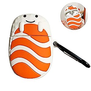 SGVAHY Case for Apple Airpods 1&2 Case Cover Cute Airpod Case Kawaii Cartoon Soft Silicone Creative Salmon Shape Airpods 2nd 1st Generation Wireless Charging Case Shockproof Protective Case (Salmon)
