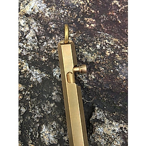 EKLOEN Mini Size Solid Brass Pen, Portable Delicate Signature Pen Six-Edge Ballpoint Pen