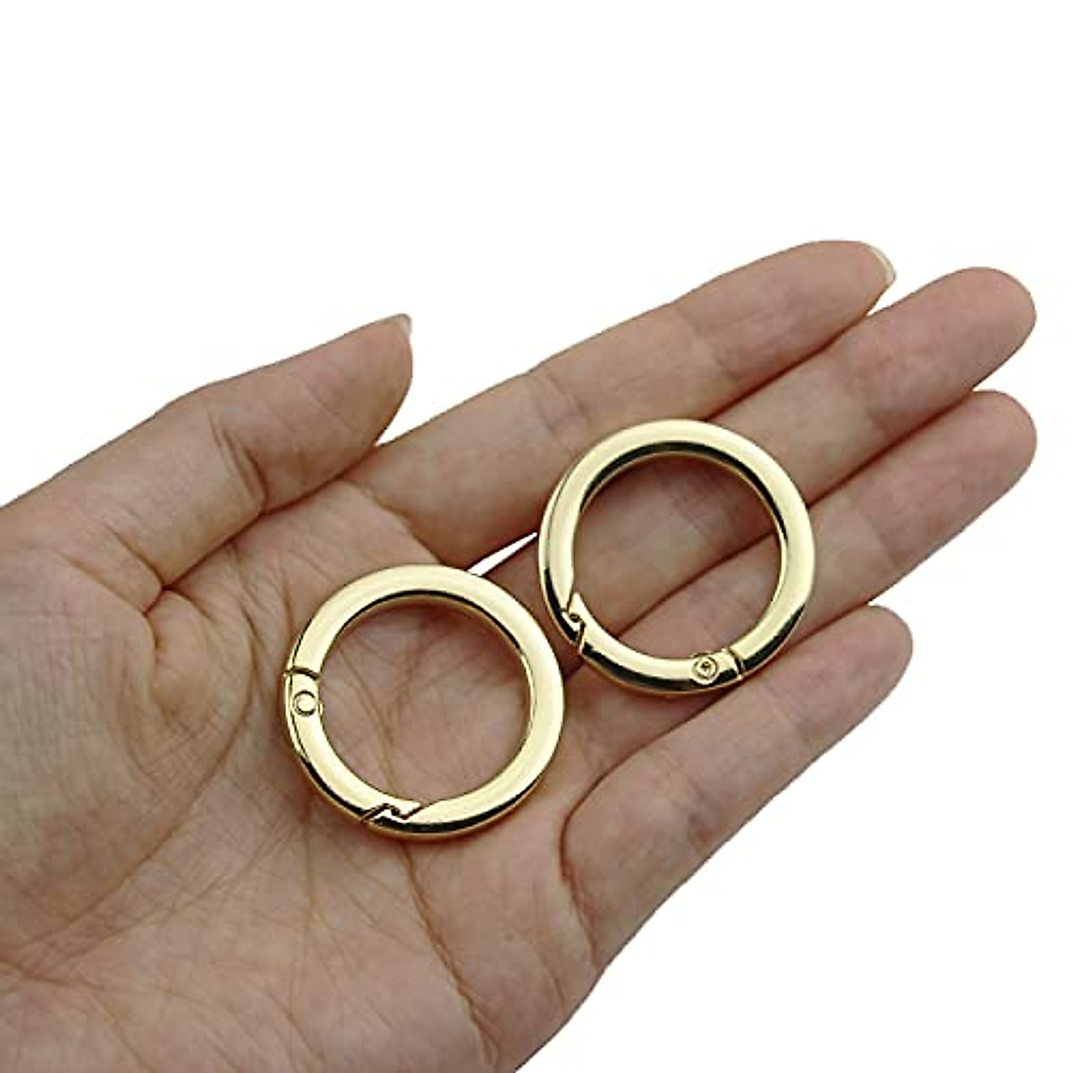 2 Pcs O Ring for Purse Strap,1 inch Spring Rings for Handbag & Keys,Gold