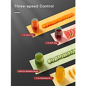 Juicer Machines, Juilist 3" Wide Mouth Juicer Extractor Max Power 800W, for Vegetable and Fruit with 3-Speed Setting, 400W Motor, Easy to Clean, Red