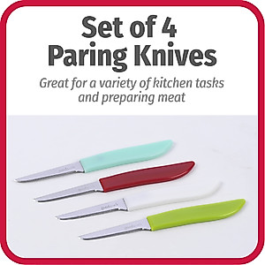 Good Cook 4-Piece Quick Paring Knife Set, multi-color, Small