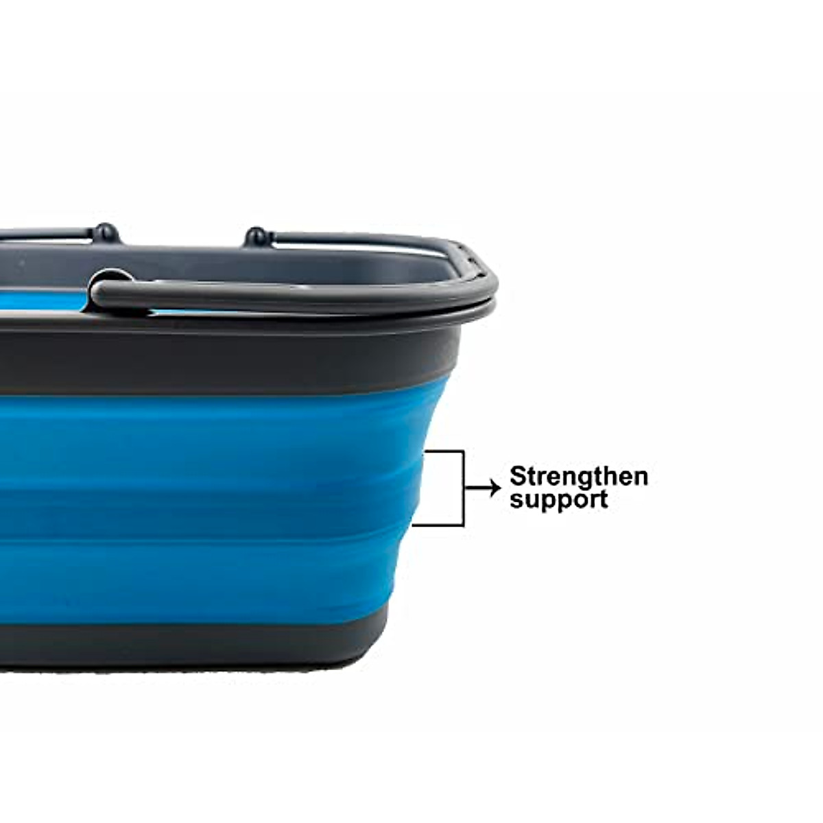 SAMMART 12L (3.17Gallon) Set of 2 Collapsible Tub with Handle - Portable Outdoor Picnic Basket/Crater - Foldable Shopping Bag - Space Saving Storage Container (Grass Green + Cerulean)