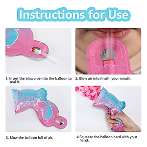 SANERYI Gender Reveal Confetti Balloon Salute Gun, He or She (Set of 10) Baby Boy or Girl Party Supplies Decoration (10 Blue)