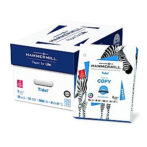 Hammermill Printer Paper, 20 lb Tidal Copy Paper, 3 Hole - 10 Ream (5,000 Sheets) - 92 Bright, Made in the USA, 162032C